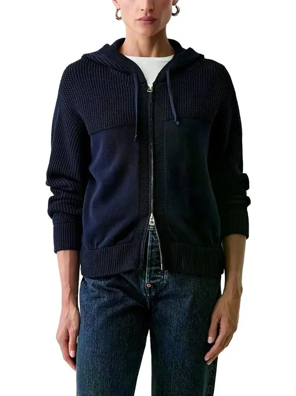 Kenzo Textured Knit Zip-up Hoodie - Blue