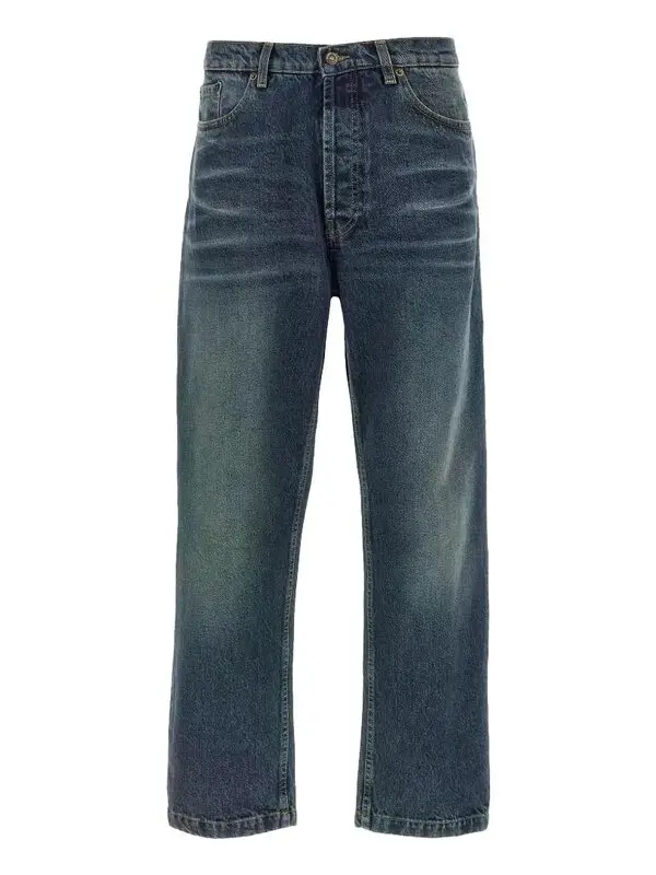 RIVIERA Stone-washed Tapered Jeans - Blue