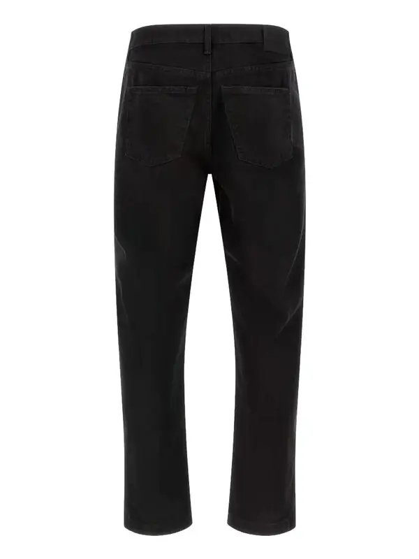 RIVIERA Garment-dyed Tapered-leg Jeans - Black