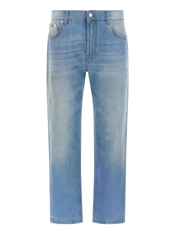Moschino Patch Straight-leg Jeans - Blue