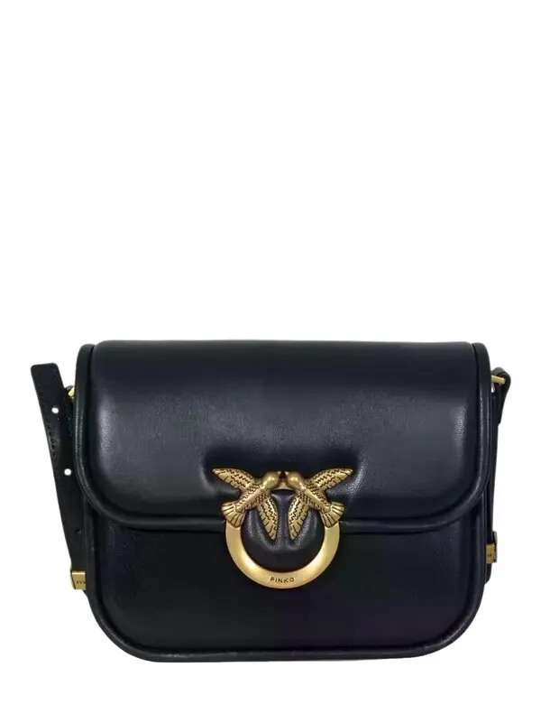 Pinko Love Birds Plaque Shoulder Bag - Black