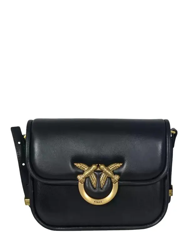 Pinko Love Birds Plaque Shoulder Bag - Black
