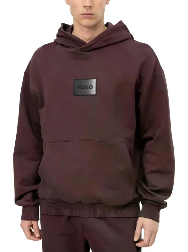 Hugo Logo Patch Hoodie - Red