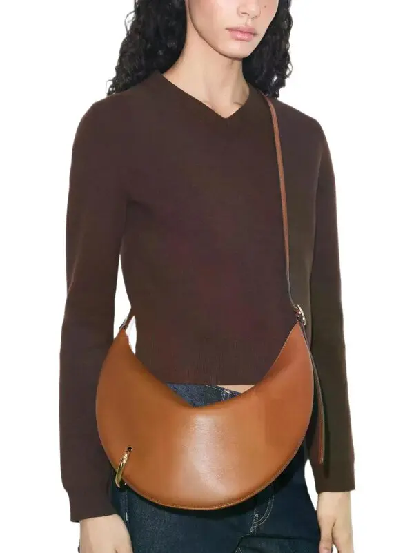 Tory Burch Pierced Shoulder Bag With Metal Ring Detail - Brown