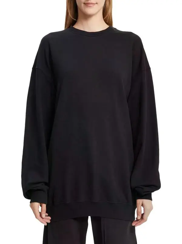 ANN DEMEULEMEESTER Brushed Slogan Print Sweatshirt - Black