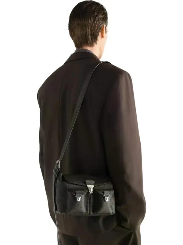LEMAIRE Mini Soft Gear Bag In Bubble Lambskin - Brown
