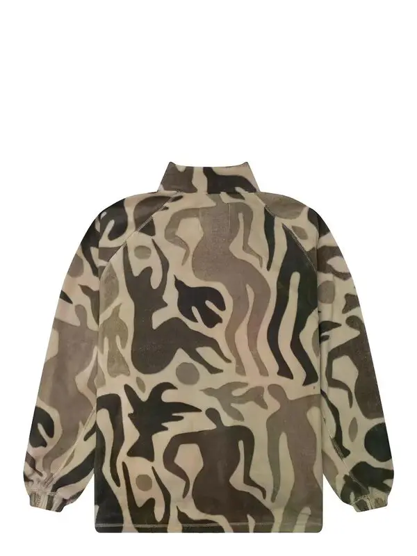 PARRA Abstract Print Fleece Jacket - Brown