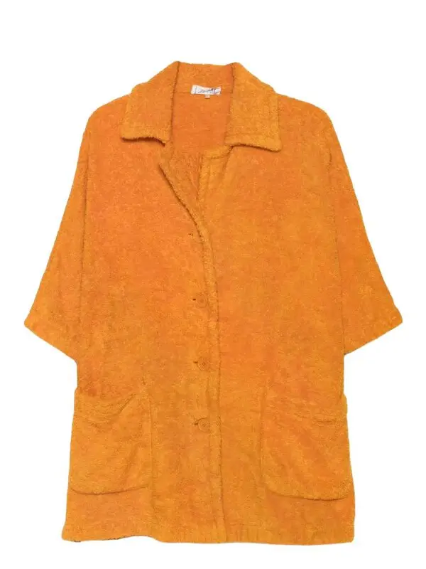 Hermès Embroidered Cotton Terry Bathrobe - Orange