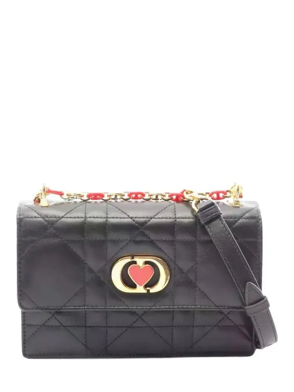 Dior Macro Cannage Shoulder Bag - Black