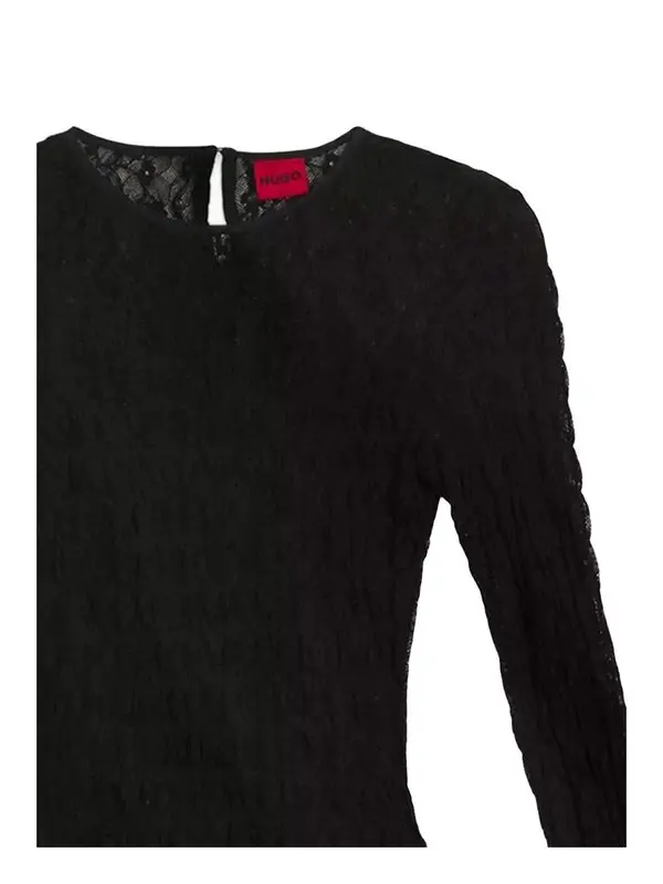 Hugo Lace Long-sleeve Bodysuit - Black