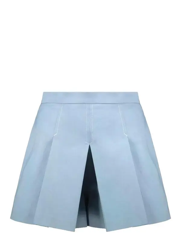 Red Valentino Pleated Shorts With Contrast Stitching - Blue