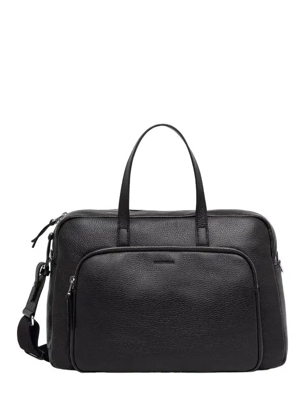 COCCINELLE Grained Leather Luggage Bag - Black