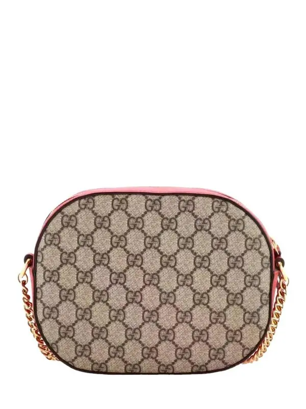 Gucci Chain Embroidered Gg Coated Canvas Mini Crossbody Bag - Brown