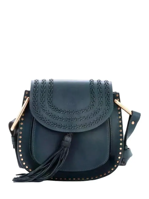 Chloé Hudson Whipstitch Leather Small Crossbody Bag - Blue