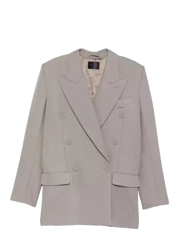 MUGLER Double-breasted Peak-lapels Blazer - Grey