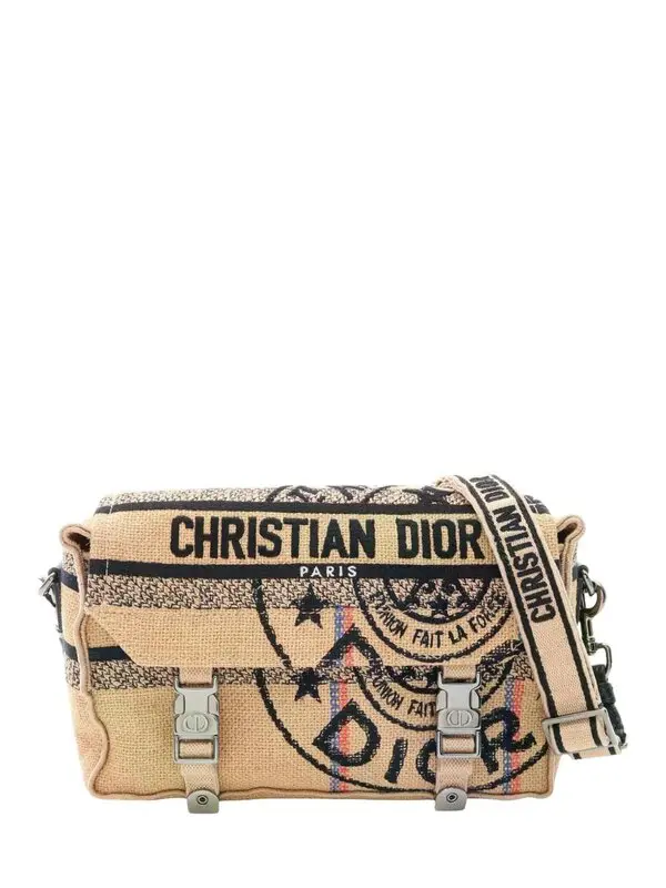 Dior Jute Embroidered Diorcamp Messenger Bag - Neutrals