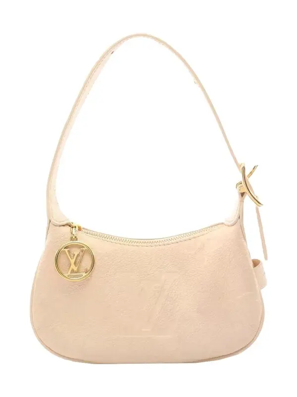 LOUIS VUITTON Monogram Empreinte Mini Moon Shoulder Bag - White