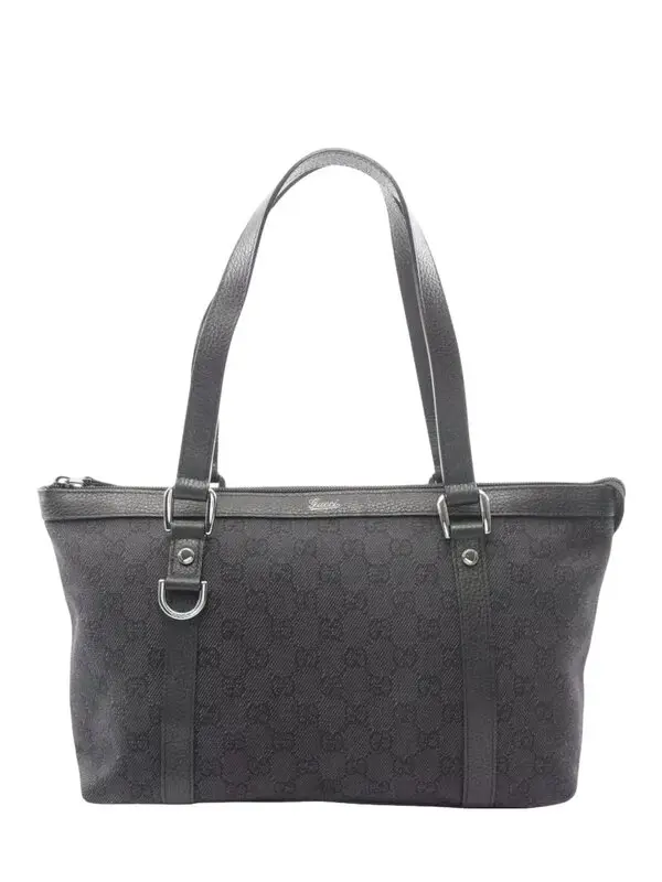 Gucci Gg Canvas Abbey D Ring Tote Bag - Black