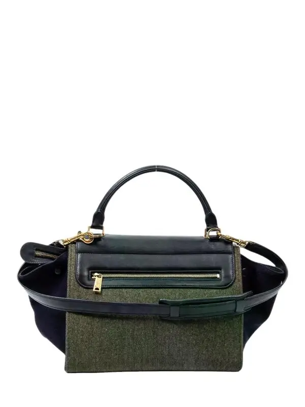 Celine Tricolour Trapeze Tote Bag - Black