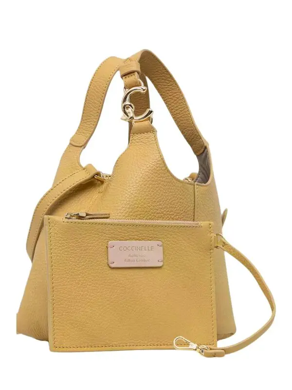 COCCINELLE Small C-easy Leather Tote Bag - Yellow