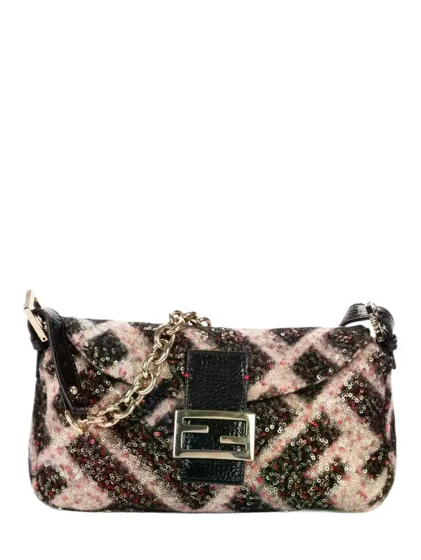 Fendi Sequin Embellished Shoulder Bag - Neutrals