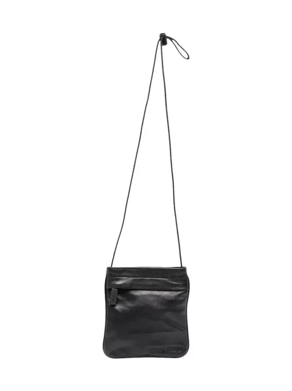 Miu Miu 2000s Debossed Logo Crossbody Bag - Black