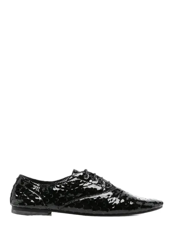 Saint Laurent Patent Leather Derby Shoes - Black