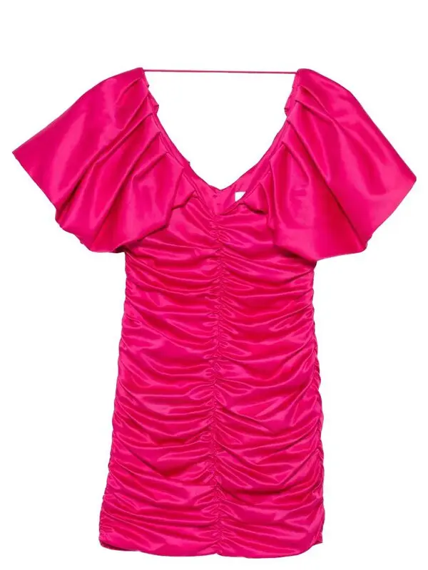 SIMONA CORSELLINI Ruched Satin Mini Dress - Pink