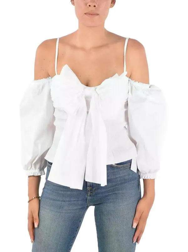 Red Valentino Bow Detail Cold-shoulder Blouse - White