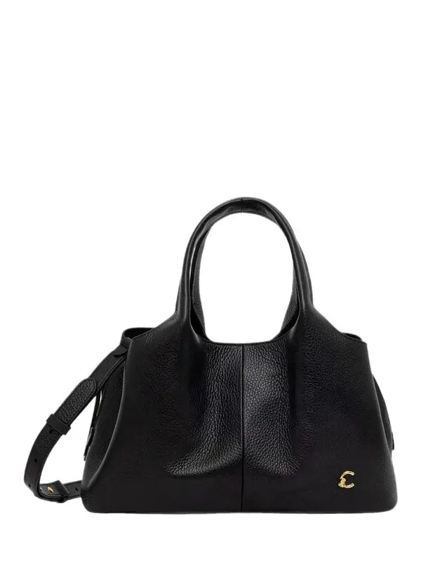 COCCINELLE Grained Leather Tote Bag - Black