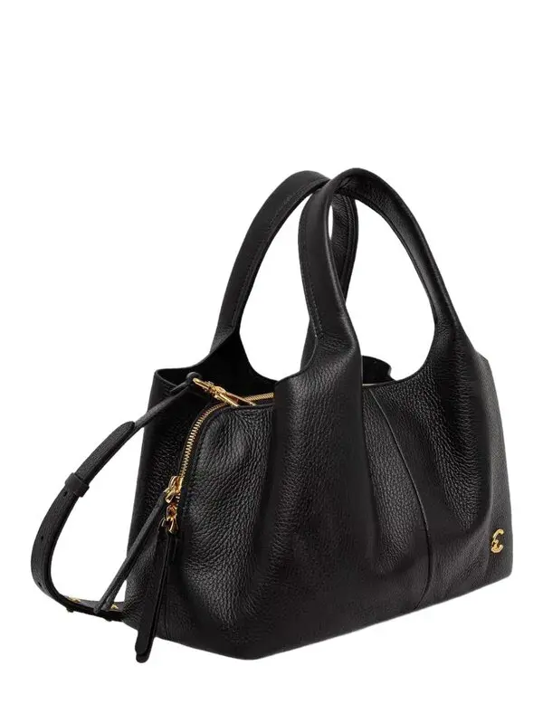 COCCINELLE Grained Leather Tote Bag - Black