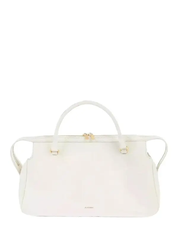 JIL SANDER Crocodile-pattern Leather Tote Bag - White