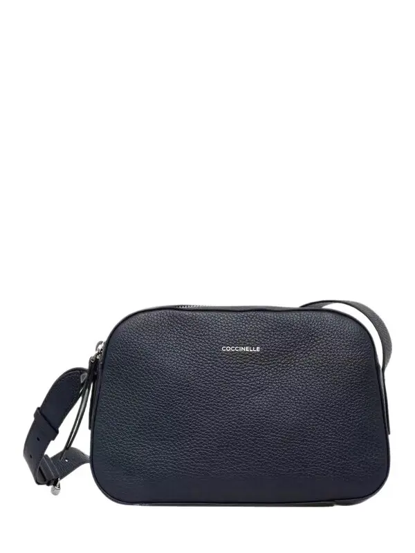 COCCINELLE Grained Leather Shoulder Bag - Blue