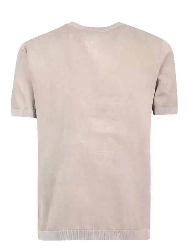 ORIGINAL VINTAGE Ribbed-hem T-shirt - Brown