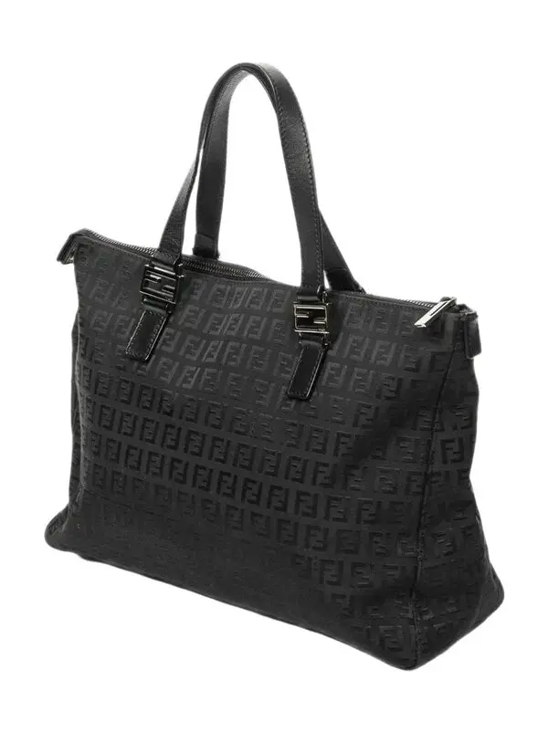 Fendi Roll Zucca Tote Bag - Black