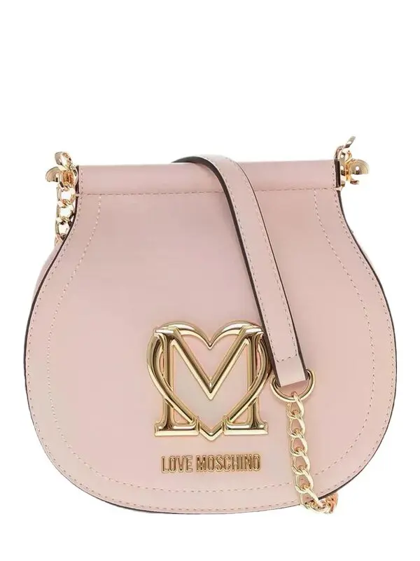 Moschino Plaque Chain Strap Crossbody Bag - Pink