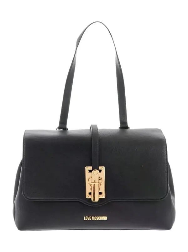 Moschino Embossed Midi Shoulder Bag - Black