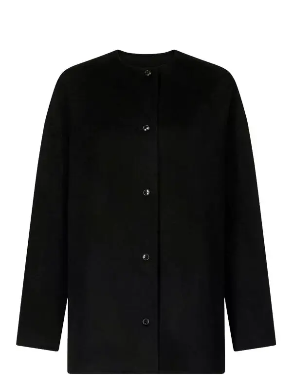 Loulou De Saison Collarless Single-breasted Coat - Black