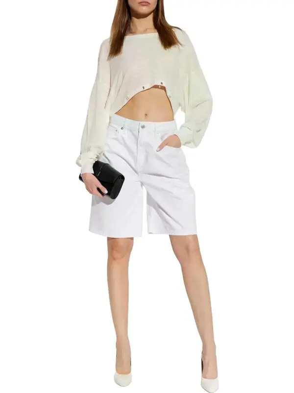 IRO PARIS Destinee Cropped Long-sleeve Sweater - Neutrals