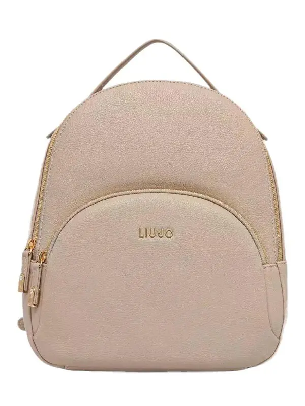 Liu Jo Grained Logo Plaque Backpack - Neutrals