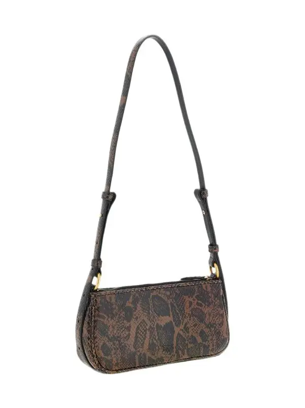 Pinko Python Print Shoulder Bag - Brown