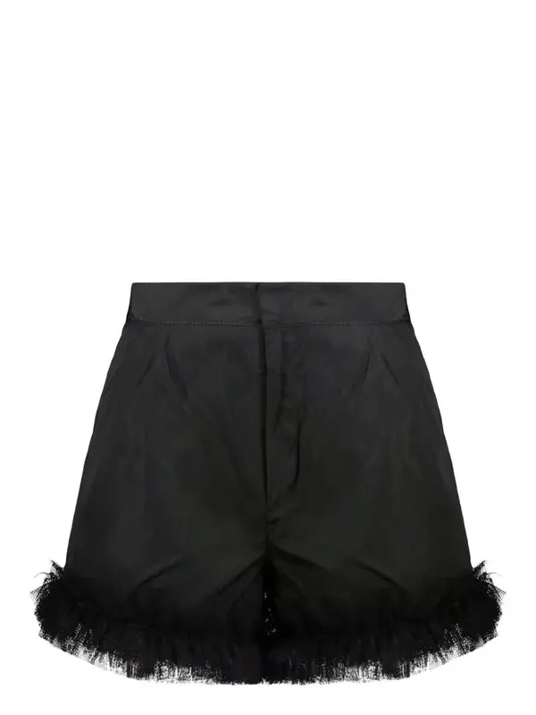 Red Valentino Tulle-trim Ruffled Shorts - Black