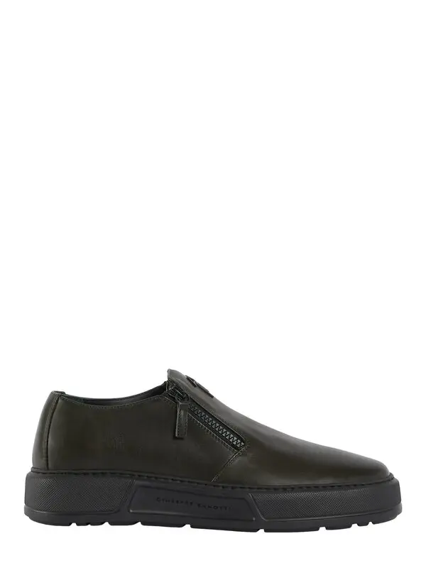 GIUSEPPE ZANOTTI Leather Slip-on Sneakers With Dual Zippers - Caky