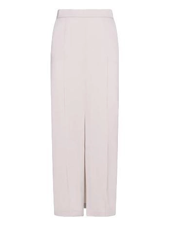 CRUNA Maxi Skirt In Virgin Wool And Polyamide - Light Grey