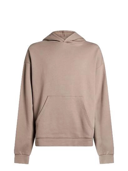 DRESSISM. Dressism Taupe Cotton French Terry Hoodie - Grey