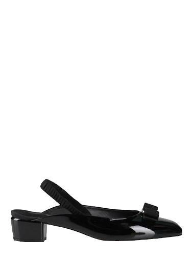 FERRAGAMO Patent Leather Slingback Pumps - Black