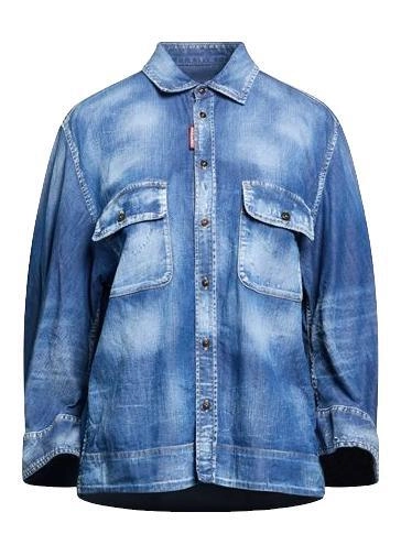 Dsquared2 Cotton Elastane Denim Shirt - Blue