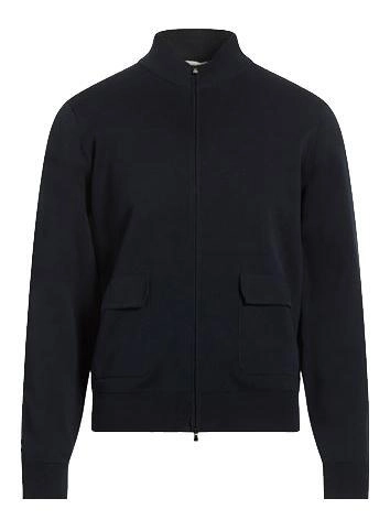 FILIPPO DE LAURENTIIS Midnight Cotton Half-zip Cardigan - Blue