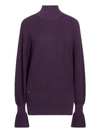 MANILA GRACE Dark Turtleneck Knit Top - Purple