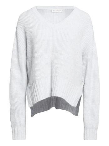 MANILA GRACE Asymmetric V-neck Sweater - Grey